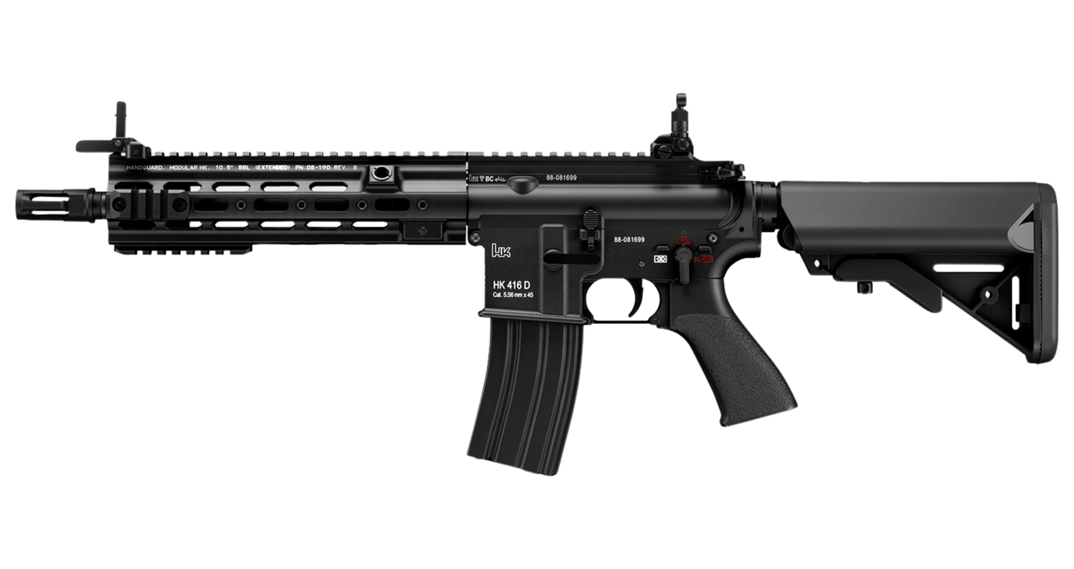 Tokyo Marui HK416 Delta Black Next Generation (NGRS) AEG Airsoft Rifle ...