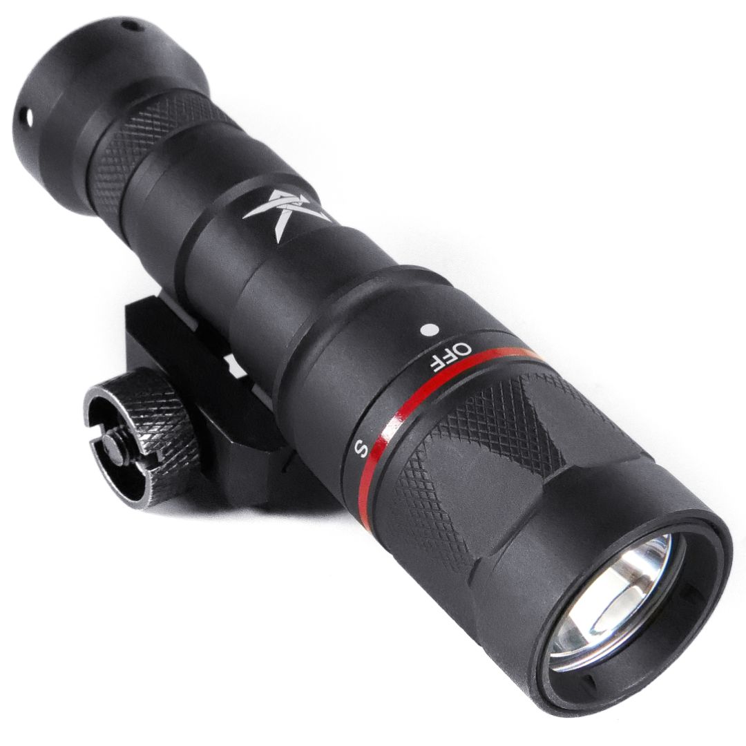 Ktactical Rail Mount Flashlight with Large Pressure Pad and Back Butto ...